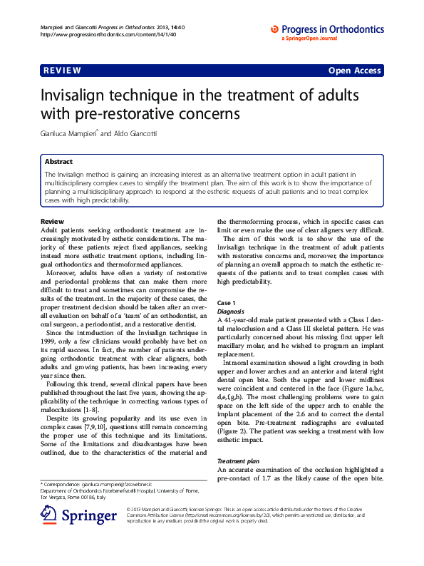 (PDF) Invisalign technique in the treatment of adults with pre ...