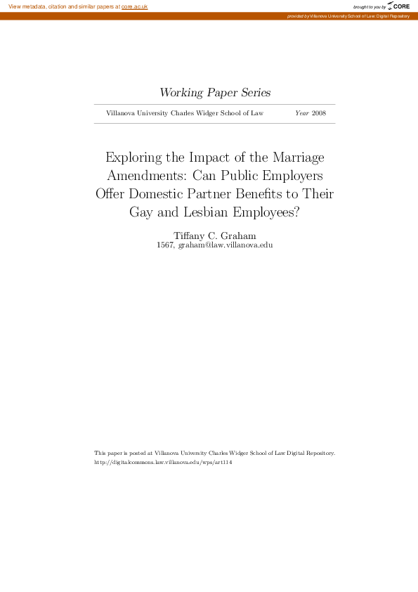 (PDF) Exploring the Impact of the Marriage Amendments: Can Public ...