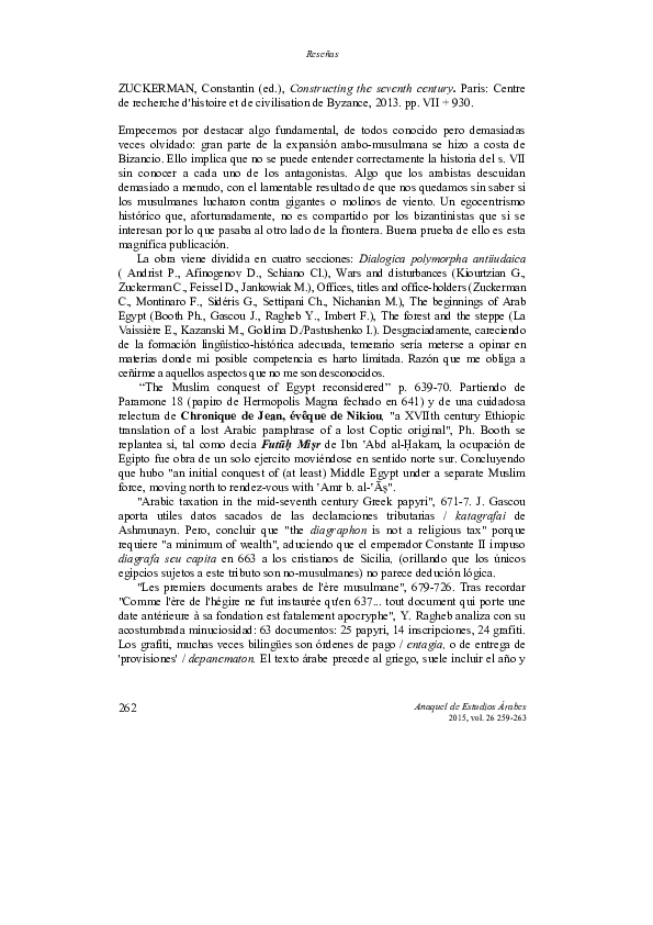 (PDF) Zuckerman, Constantin (ed.), "Constructing the seventh century