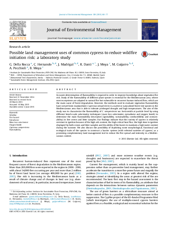 (PDF) Possible land management uses of common cypress to reduce ...