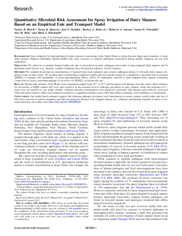 (PDF) Quantitative Microbial Risk Assessment for Spray Irrigation of ...