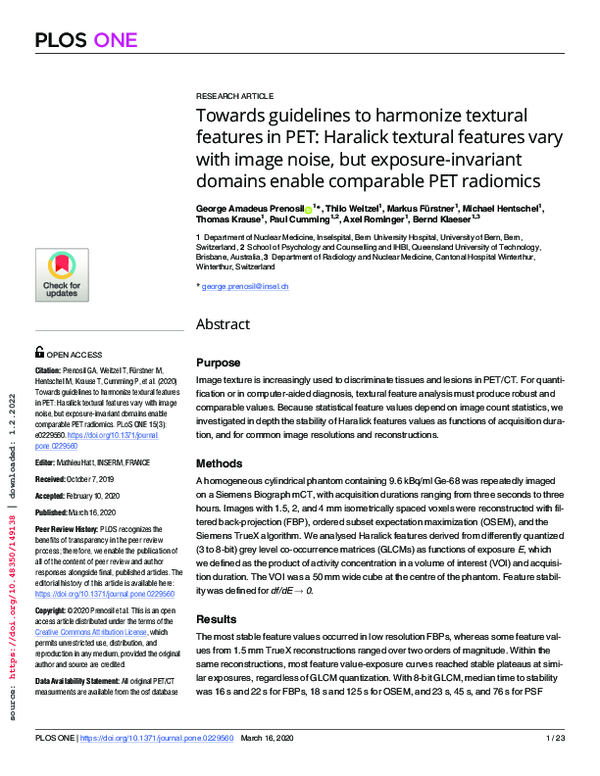 (PDF) Towards guidelines to harmonize textural features in PET ...