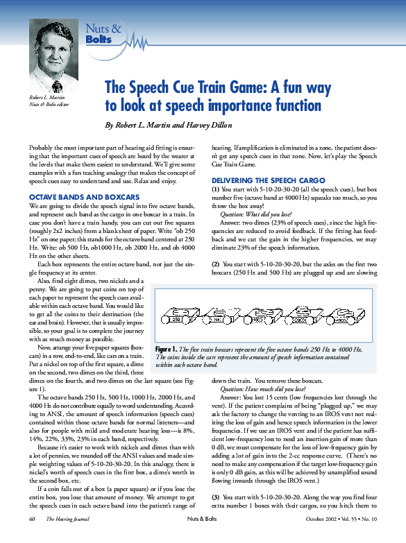 (PDF) The Speech Cue Train Game | Harvey Dillon - Academia.edu