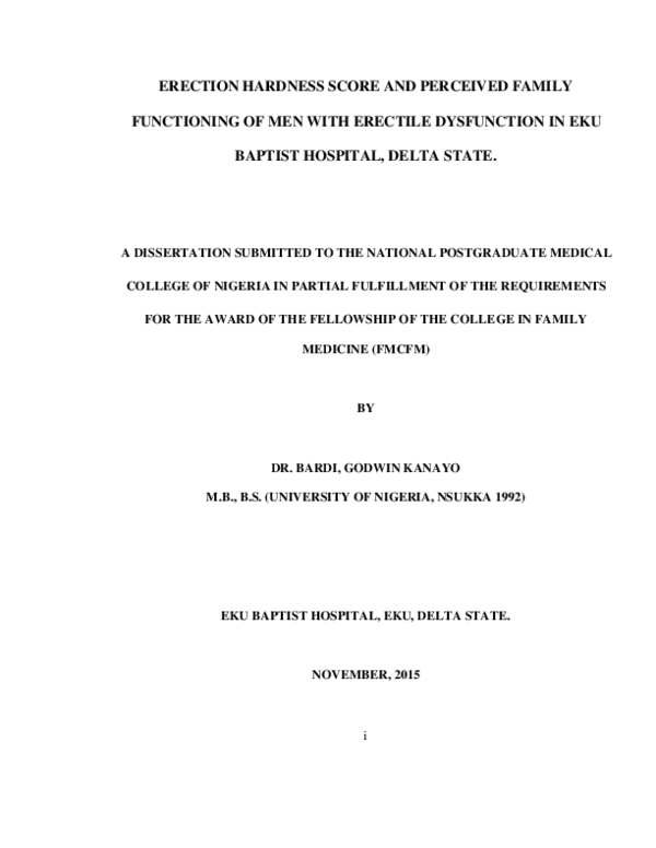 (PDF) Erection Hardness Score and Perceived Family Functioning of Men ...