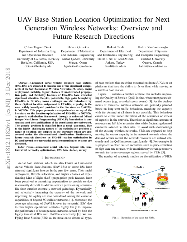 (PDF) UAV Base Station Location Optimization for Next Generation ...