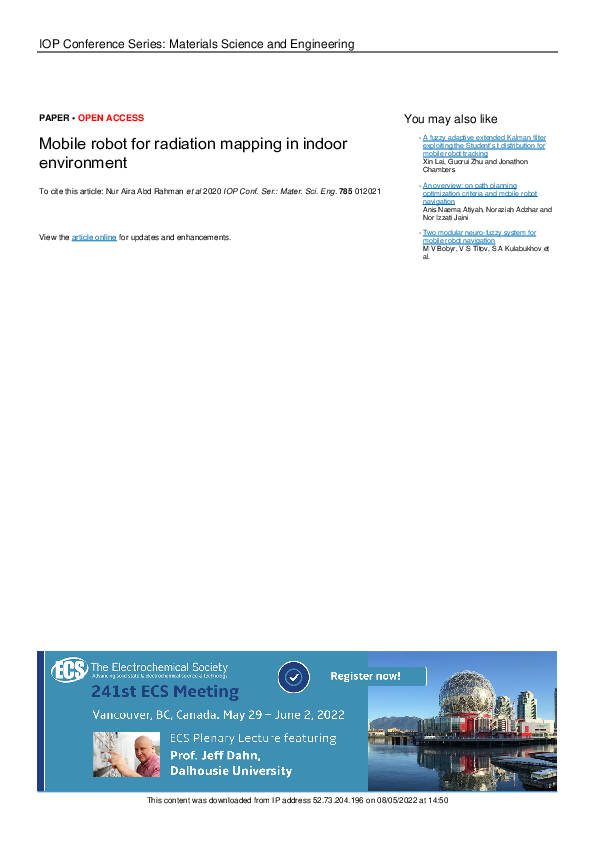 (PDF) Mobile robot for radiation mapping in indoor environment