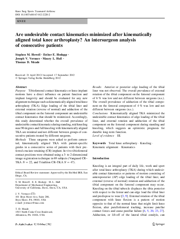 (PDF) Kinematically Aligned TKA with MRI-based Cutting Guides | Stephen ...