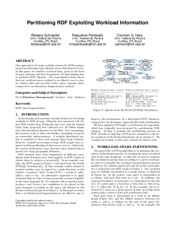 (PDF) Partitioning RDF exploiting workload information