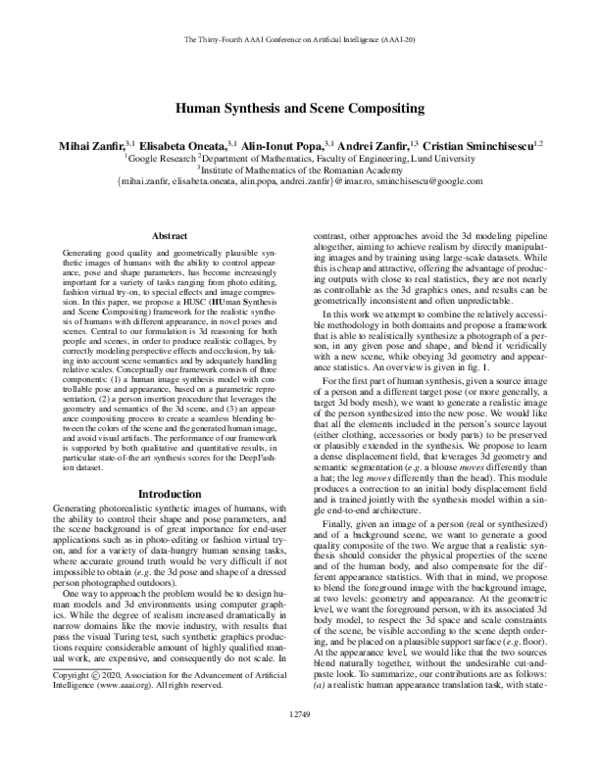 (PDF) Human Synthesis and Scene Compositing