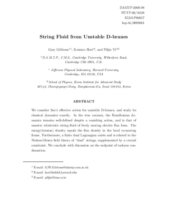 (PDF) String fluid from unstable D-branes