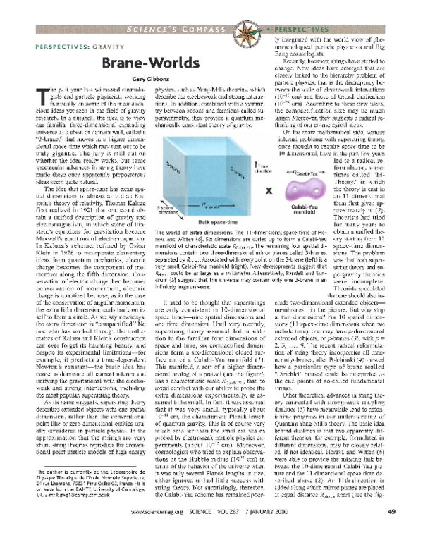 (PDF) GRAVITY:Brane-Worlds