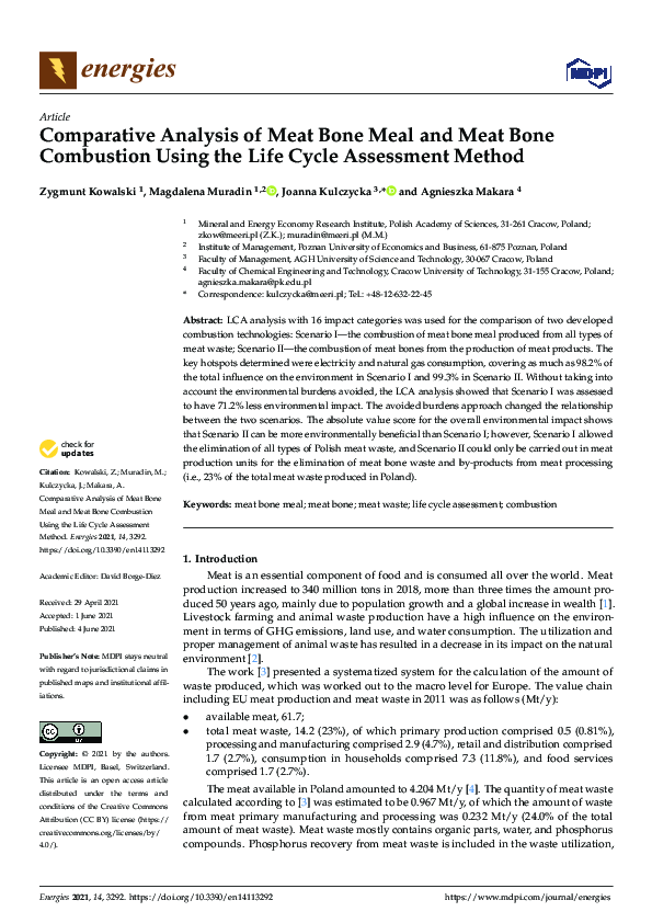 (PDF) Comparative Analysis of Meat Bone Meal and Meat Bone Combustion ...