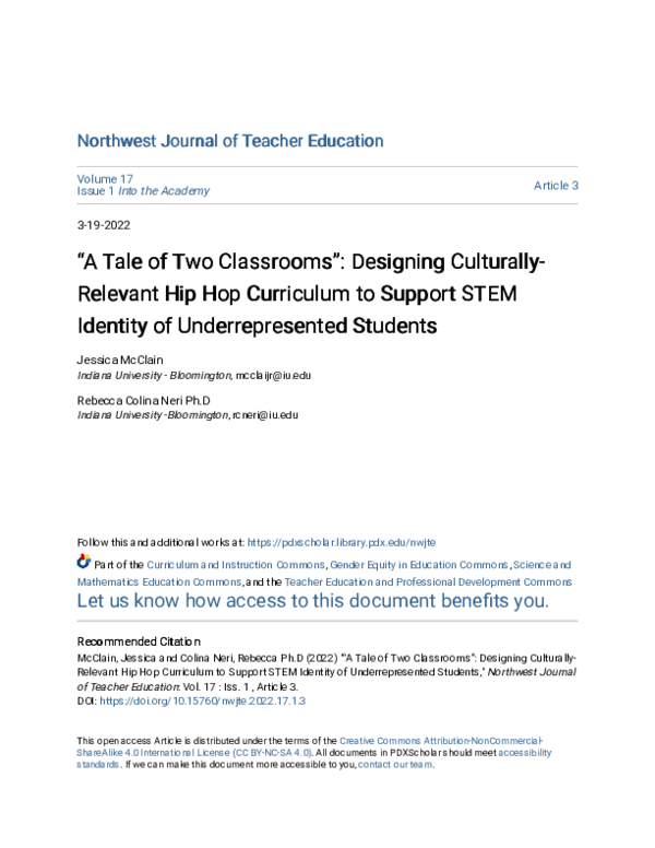 (PDF) “A Tale of Two Classrooms”: Designing Culturally-Relevant Hip Hop ...