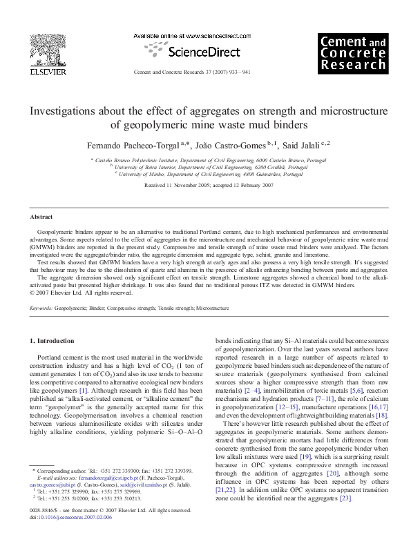 (PDF) Investigations about the effect of aggregates on strength and ...