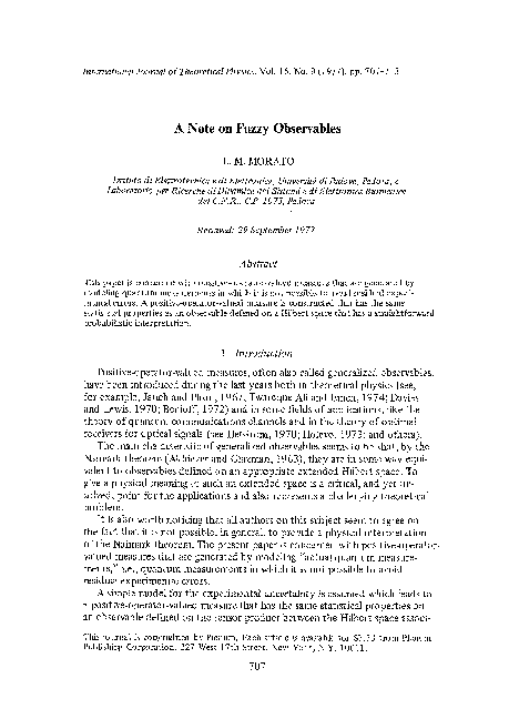 (PDF) A note on fuzzy observables