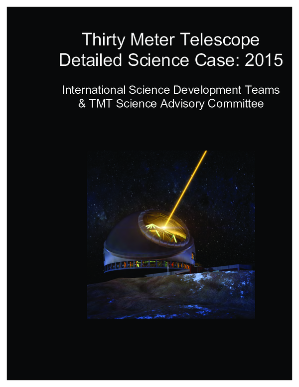 (PDF) Thirty Meter Telescope Detailed Science Case: 2015