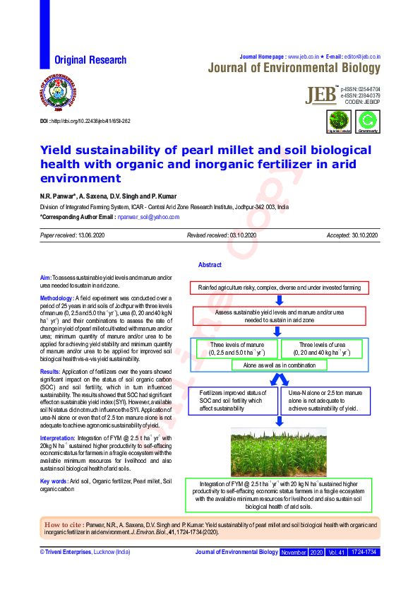 (PDF) Yield sustainability of pearl millet and soil biological health ...