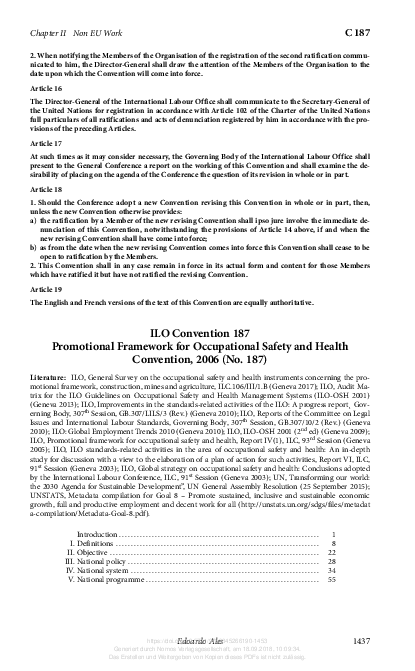 (PDF) ILO Convention 187 Promotional Framework for Occupational Safety ...
