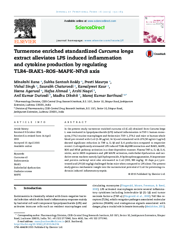 (PDF) Turmerone enriched standardized Curcuma longa extract alleviates ...