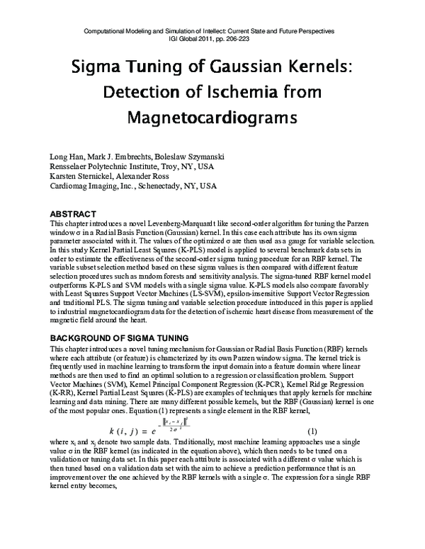 (PDF) Sigma Tuning of Gaussian Kernels Detection of Ischemia from ...