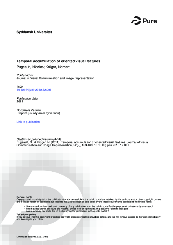 (PDF) Temporal accumulation of oriented visual features
