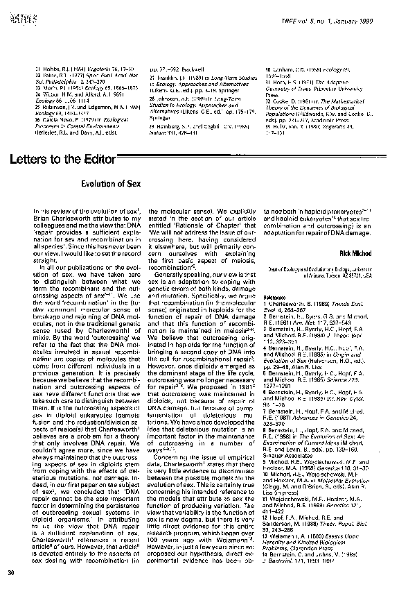 Pdf Evolution Of Sex