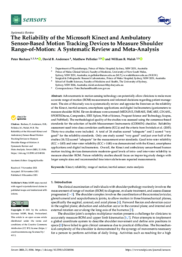 (PDF) The Reliability of the Microsoft Kinect and Ambulatory Sensor-Based Motion Tracking ...