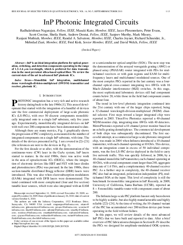 (PDF) InP Photonic Integrated Circuits