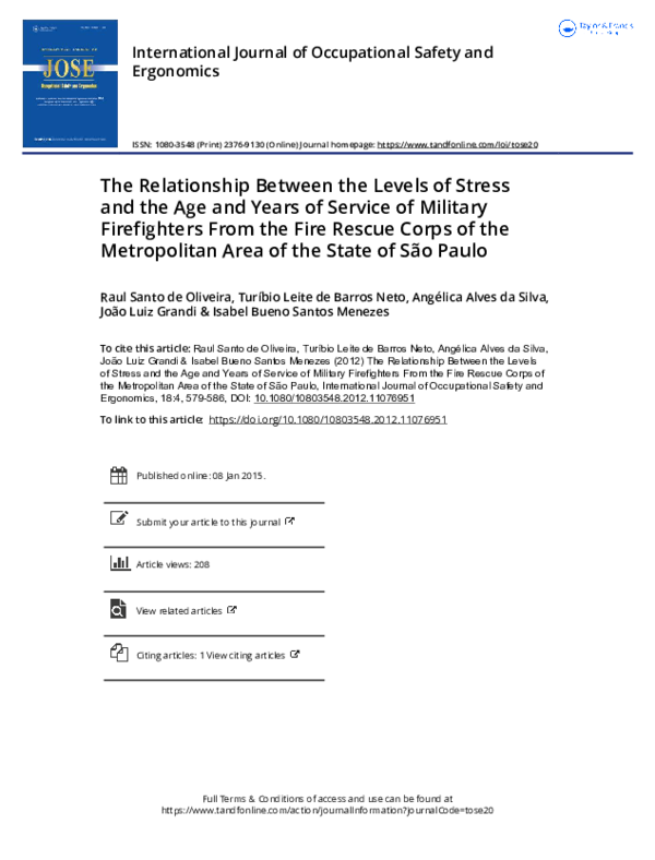 (PDF) The relationship between the levels of stress and the age and ...