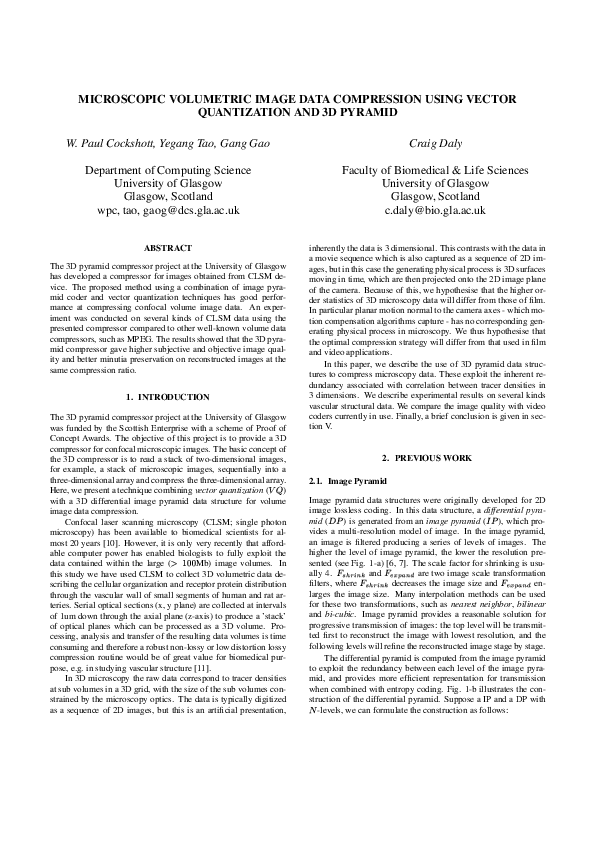 (PDF) Microscopic Volumetric Image Data Compression Using Vector Quantization and 3D Pyramid