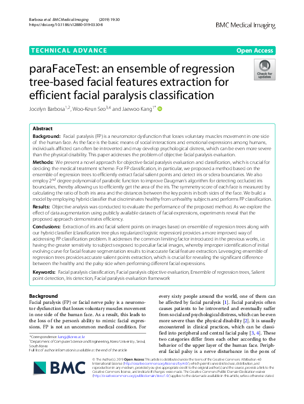 Parafacetest An Ensemble Of Regression Tree Based Facial Features Extraction For Efficient