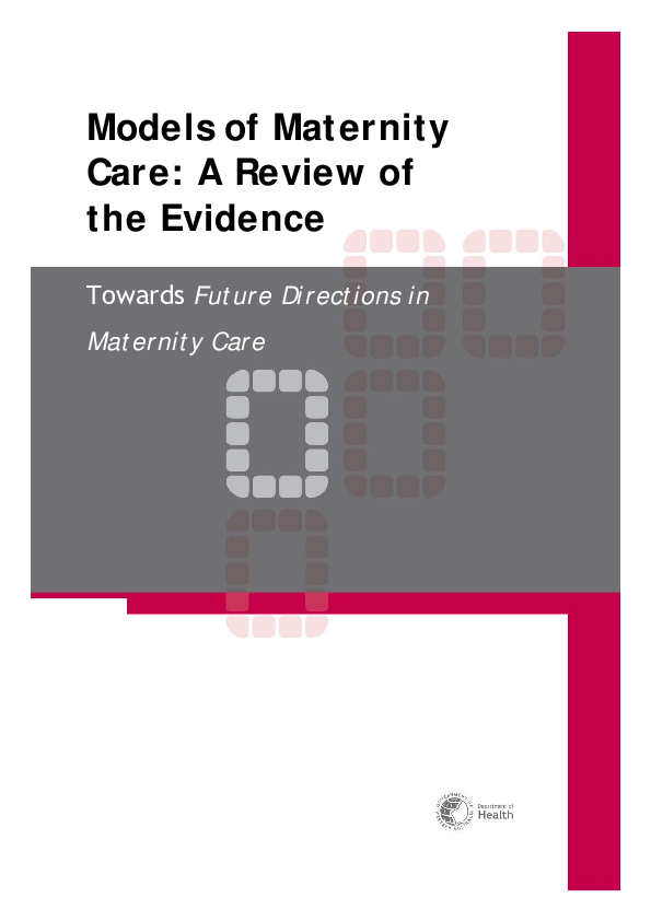 (PDF) Models of Maternity Care: A Review of the Evidence