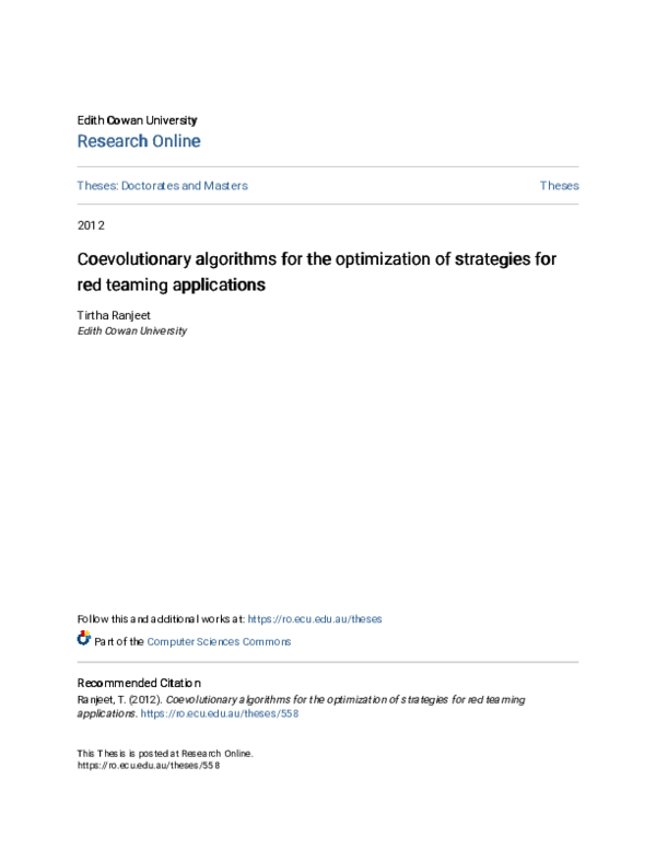 (PDF) Coevolutionary algorithms for the optimization of strategies for ...
