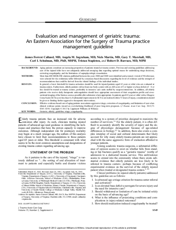 (PDF) An Eastern Association for the Surgery of Trauma practice ...