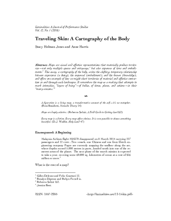 (PDF) Traveling skin: A cartography of the body