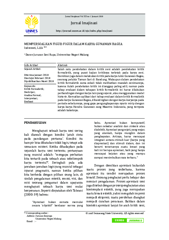 (PDF) Mempersoalkan Figur-Figur Dalam Karya Gunawan Bagea