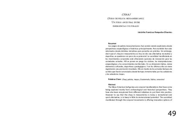 (PDF) Chaaj (Juego de pelota mesoamericano): Un Juego Ancestral entre ...