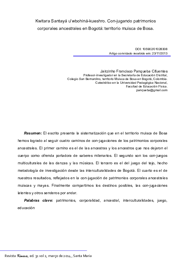 (PDF) Kwitara Santayá u’wbohiná-kueshro. Con-jugando patrimonios ...