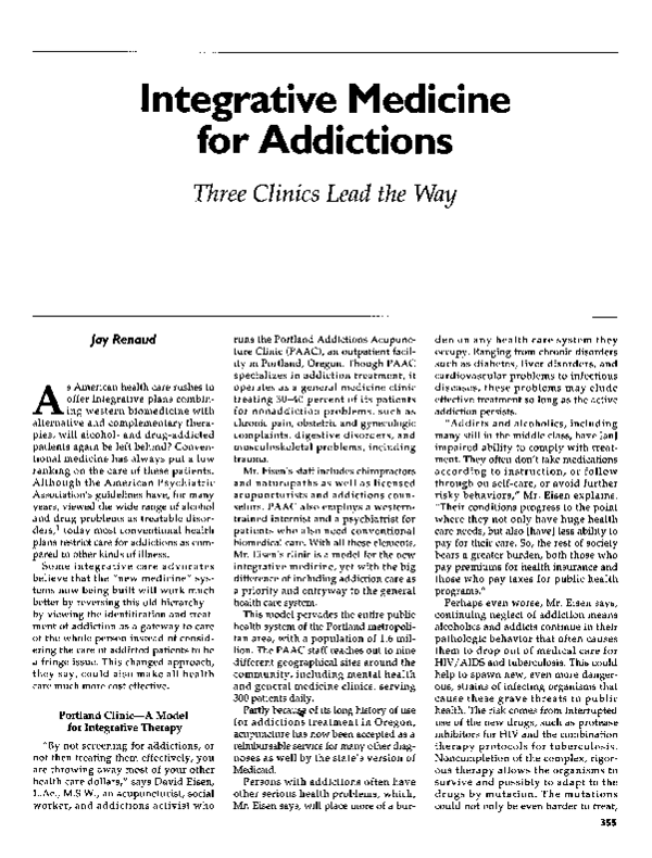 (PDF) Integrative Medicine for Addictions