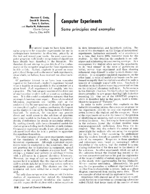 (PDF) Computer experiments. Some principles and examples