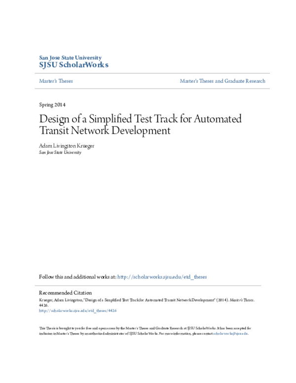 (PDF) Design of a Simplified Test Track for Automated Transit Network ...