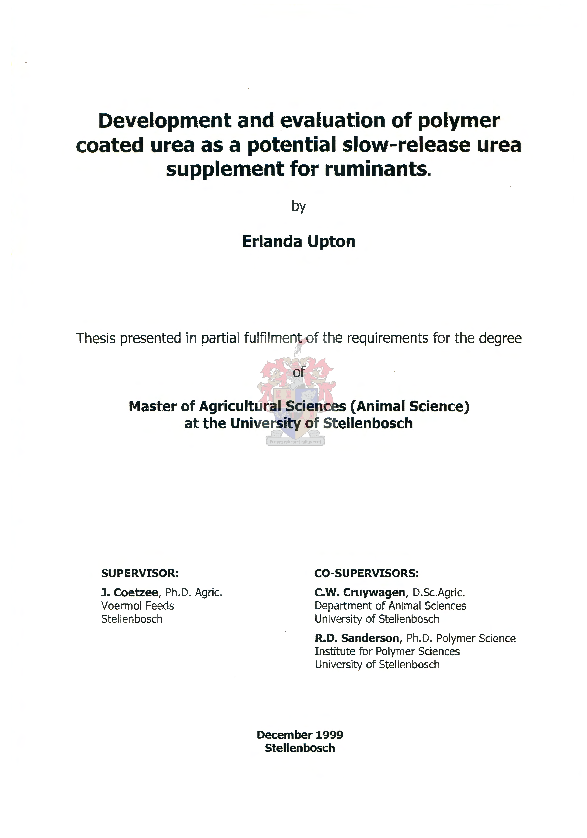 (PDF) Development and evaluation of polymer coated urea as a potential ...
