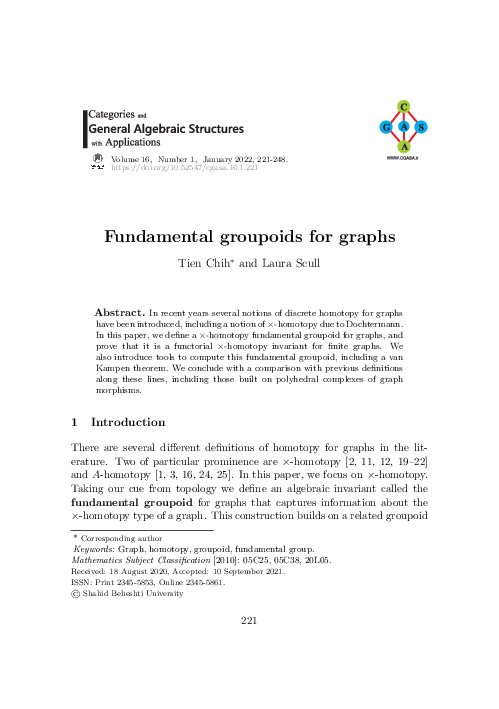 (PDF) Fundamental groupoids for graphs
