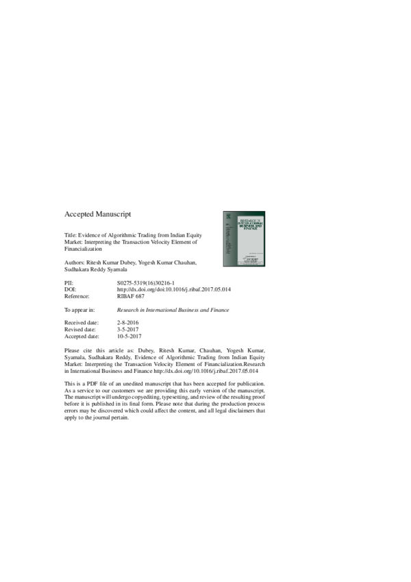 (PDF) Evidence of algorithmic trading from Indian equity market ...