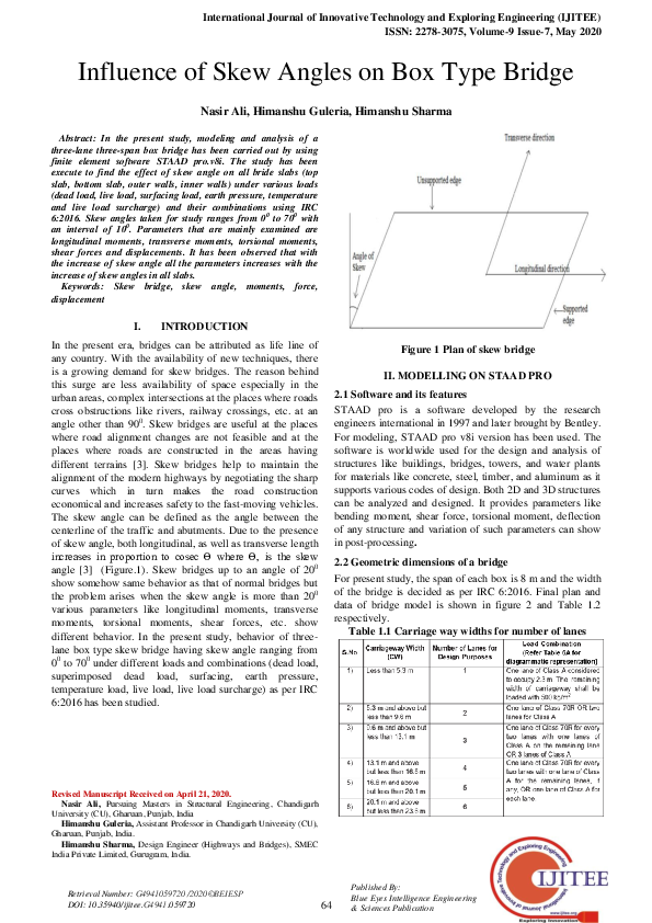 (PDF) Influence of Skew Angles on Box Type Bridge