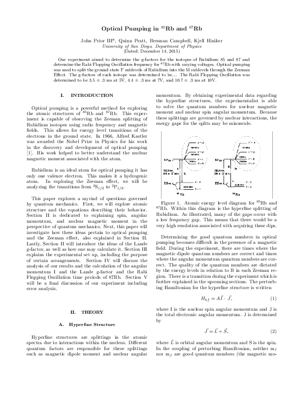(PDF) G-Factors and Rabi Flopping in Rubidium Isotopes