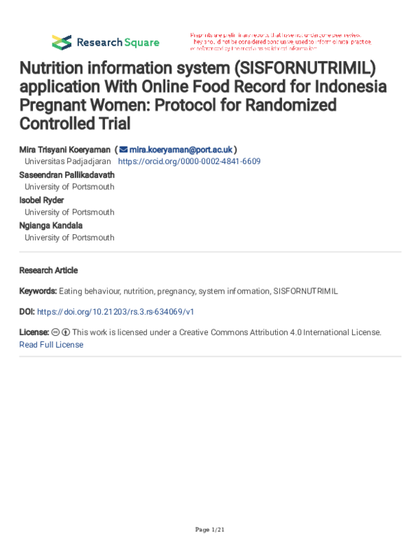 (PDF) Nutrition information system (SISFORNUTRIMIL) application With ...