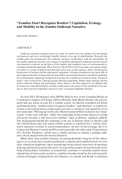 (PDF) Zombies don't recognize borders" : capitalism, ecology, and ...