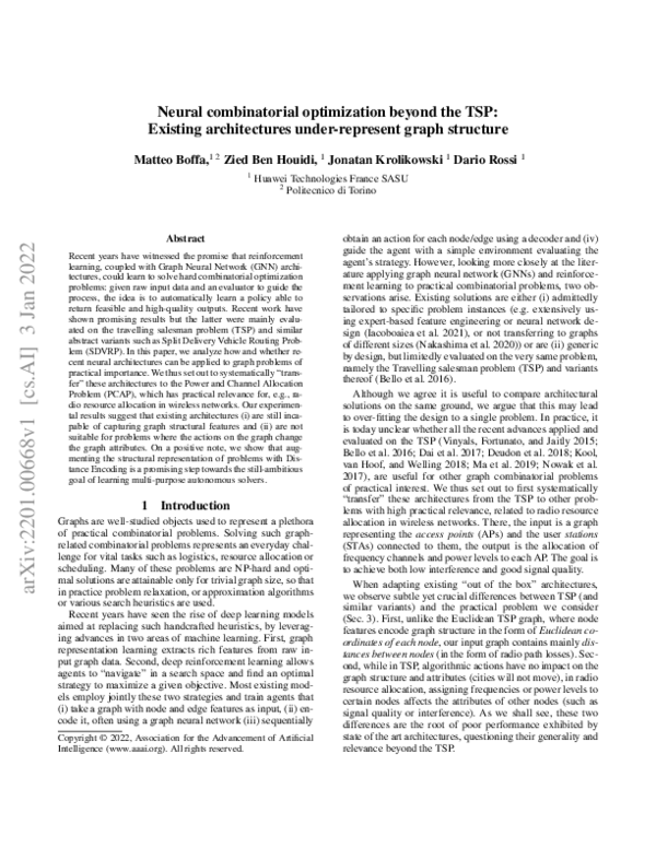 Pdf Neural Combinatorial Optimization Beyond The Tsp Existing Architectures Under Represent 6770