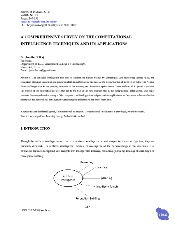Pdf A Comprehensive Survey On The Computational Intelligence